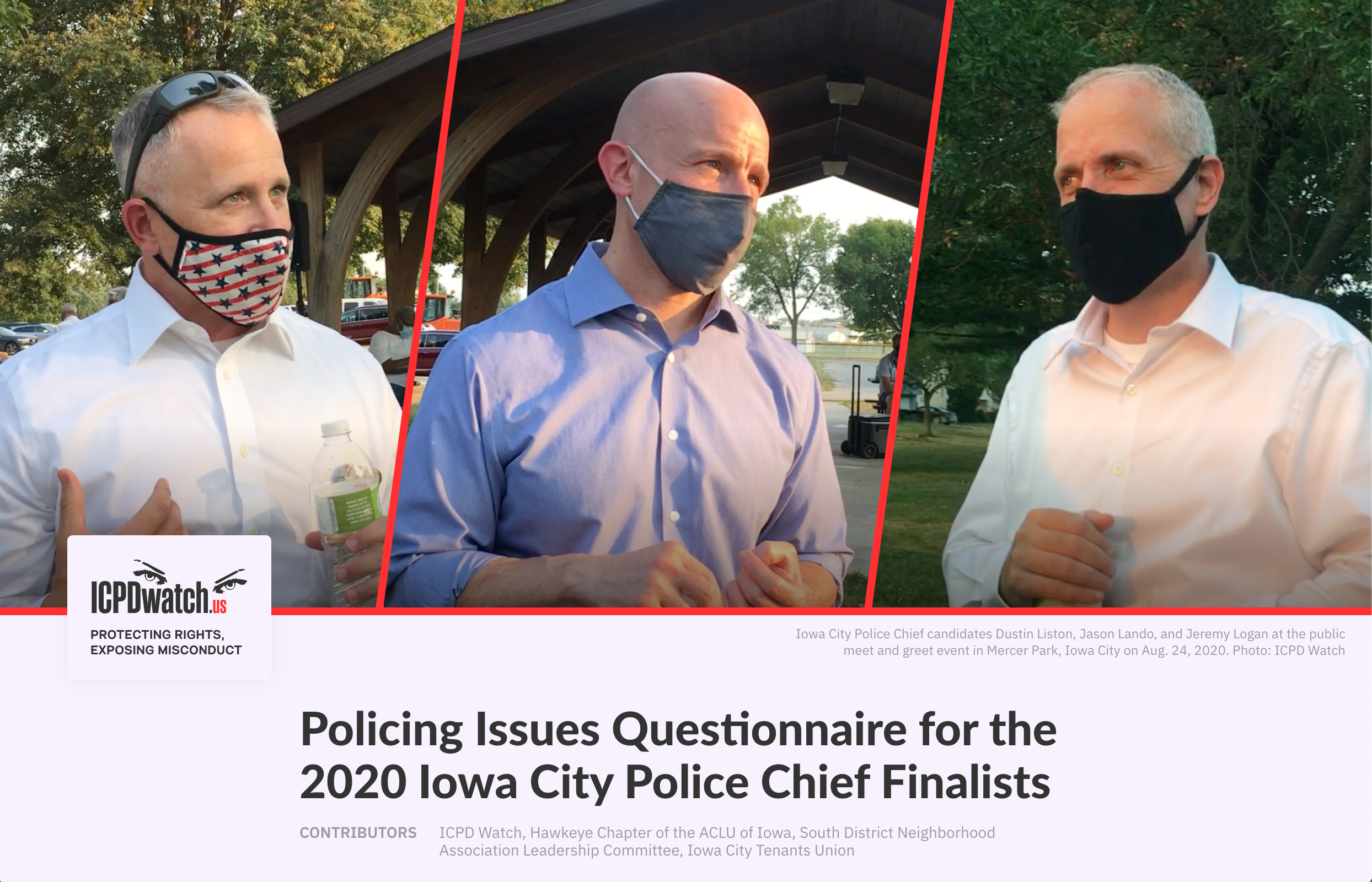Policing Issues Questionnaire for the 2020 Iowa City Police Chief ...